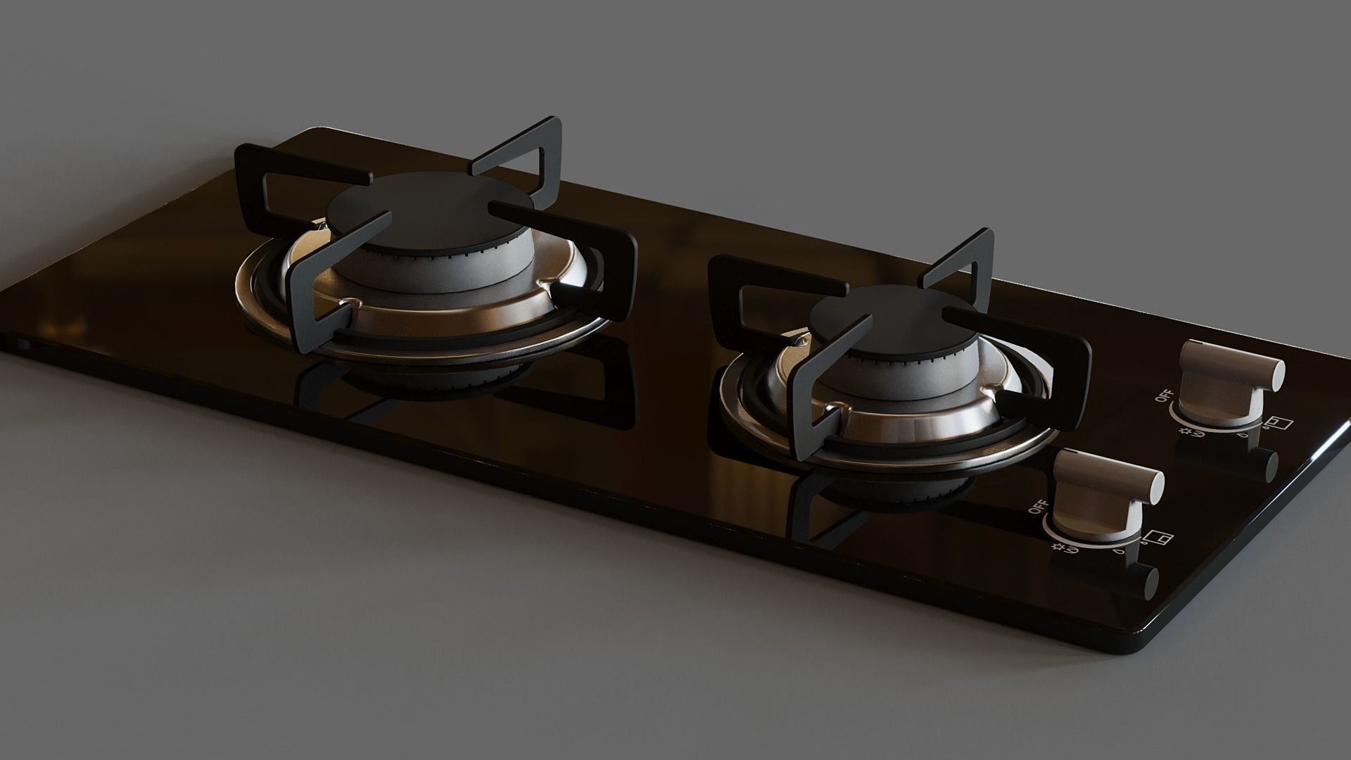 Gas Stove Cooktop 3D model animated | CGTrader
