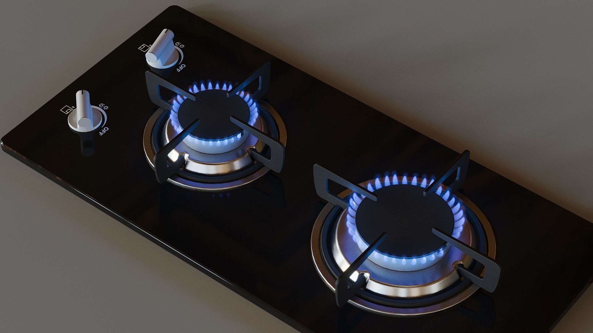 Gas Stove Cooktop 3D model animated | CGTrader