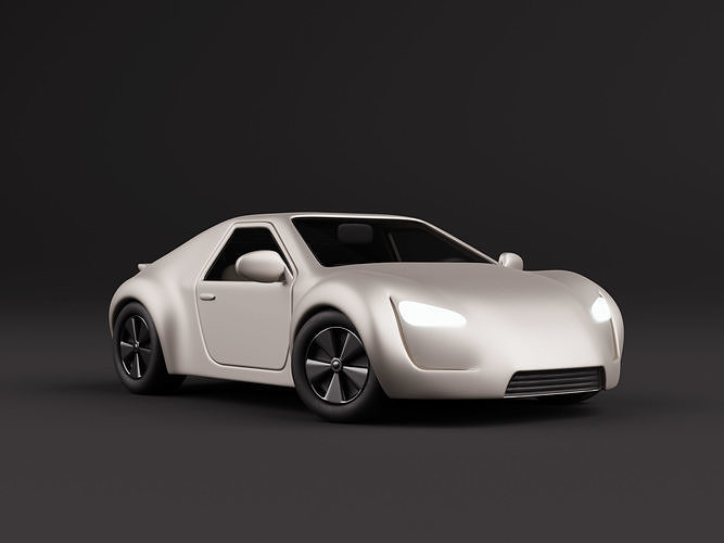 Stylized Cartoon Sport Car - Fully Rigged 3D model rigged | CGTrader