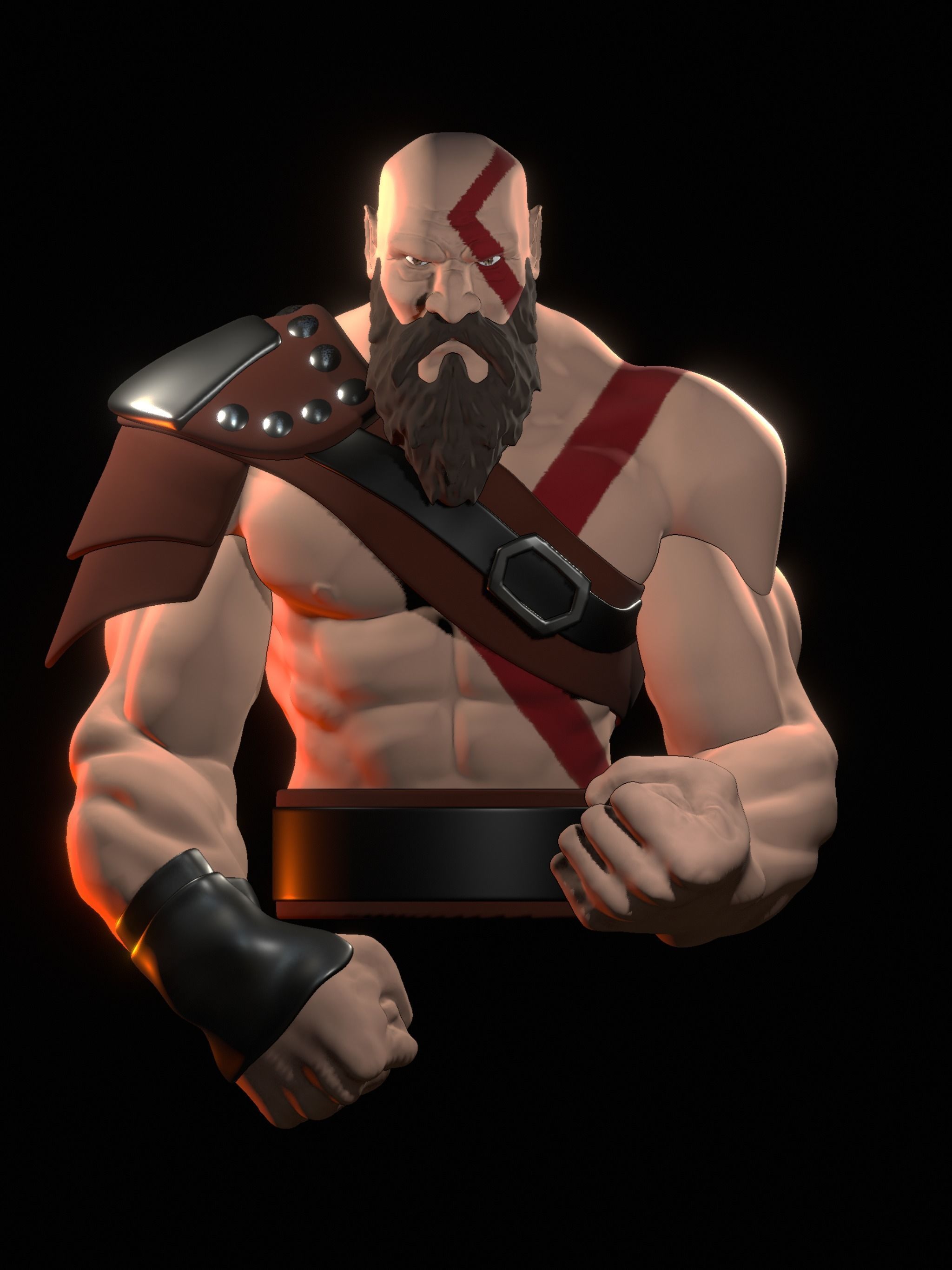 Stylized Kratos from God of War - Model with Axe or Hammer 3D model 3D ...