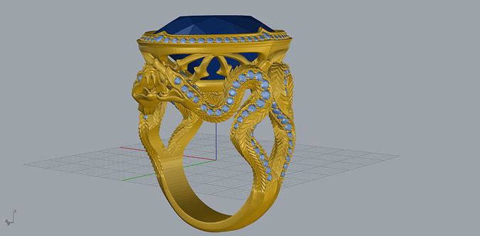 snake ring with stones 3D model 3D printable | CGTrader