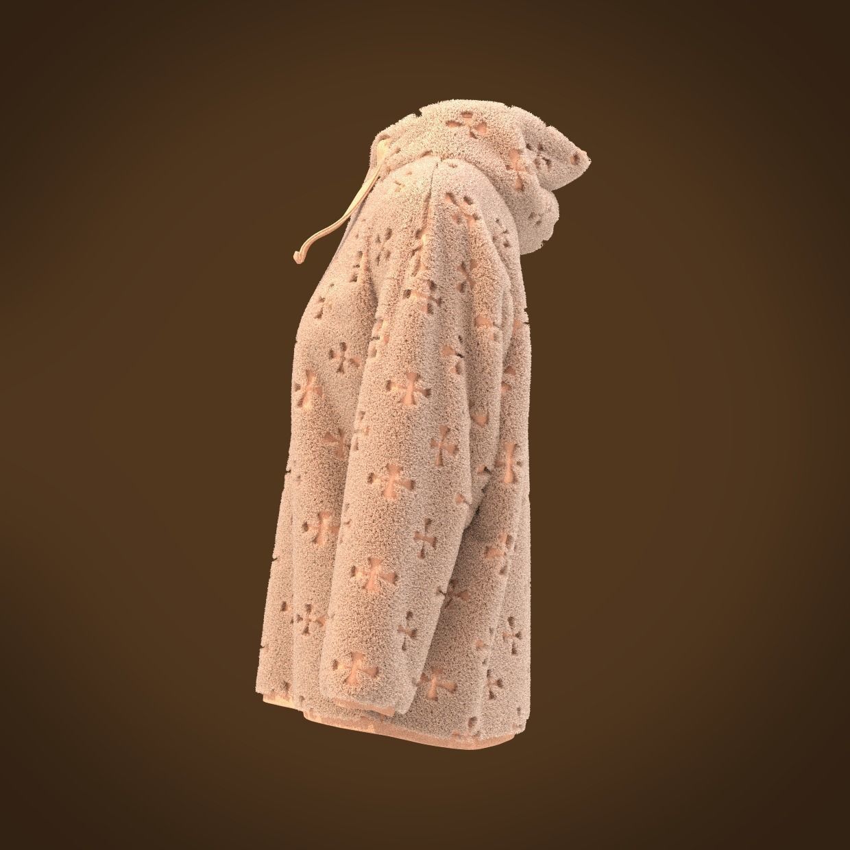 Plush hoodie women CLO3D MARVELOUS CLOTHES 3D model | CGTrader