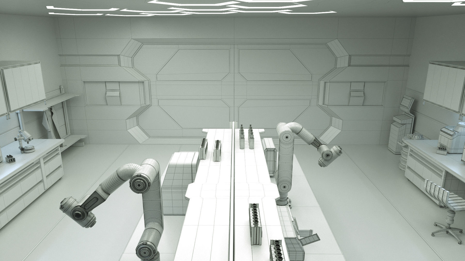 Sci Fi Interior laboratory 3D model | CGTrader