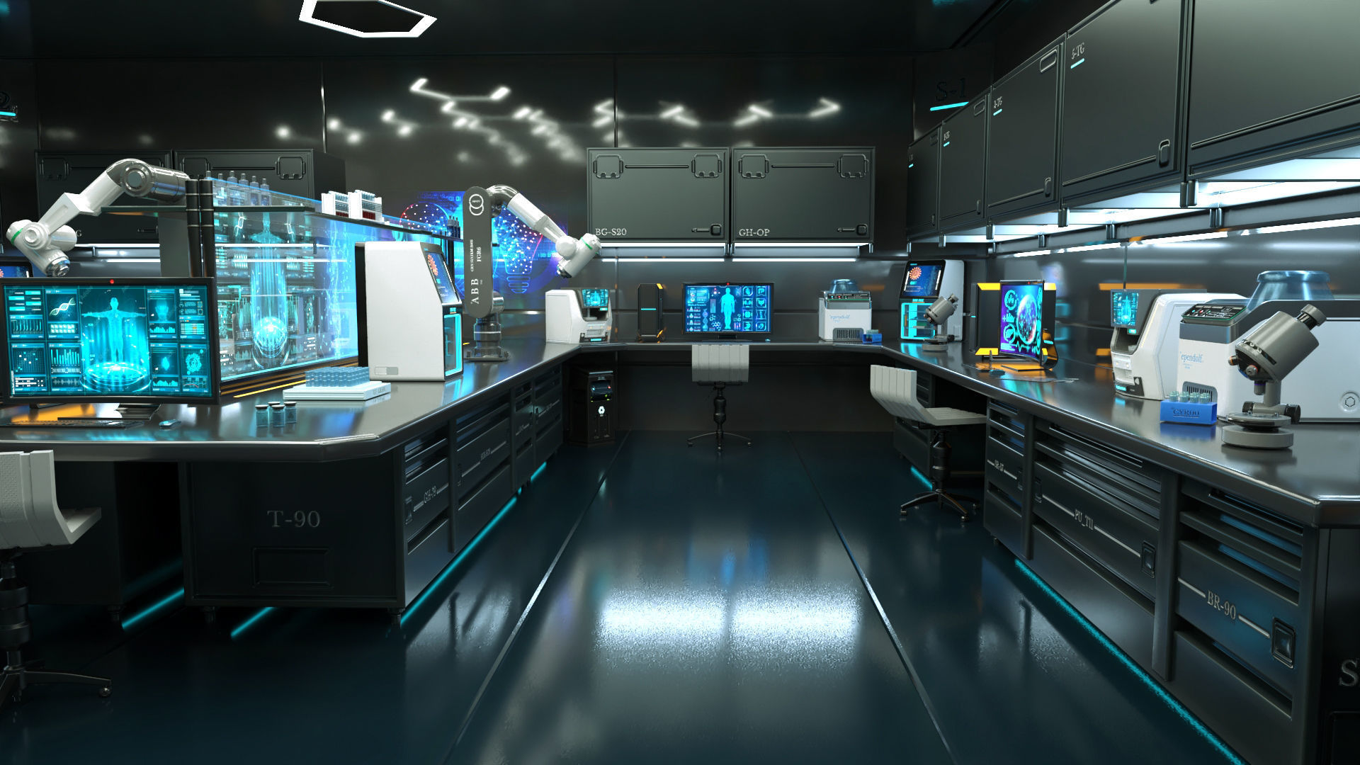 Sci Fi Interior laboratory 3D model | CGTrader