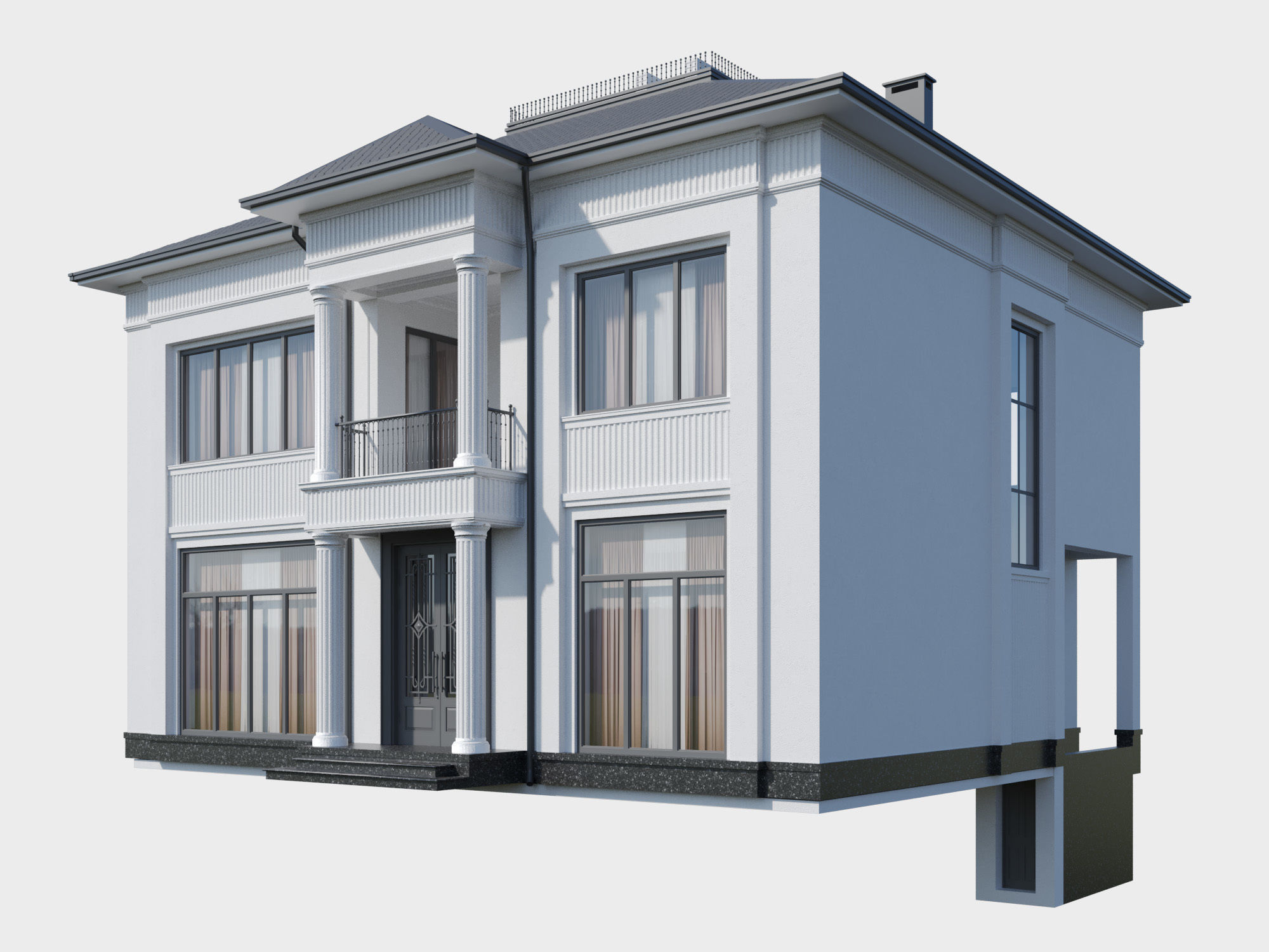 Neo-classic country house 3D model 3D model | CGTrader