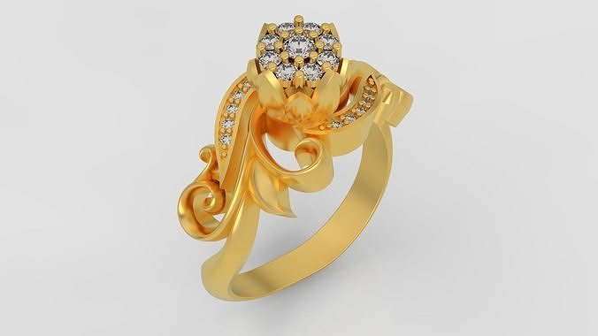 Camelia Flower Ring 3d print model C19 3D model 3D printable | CGTrader