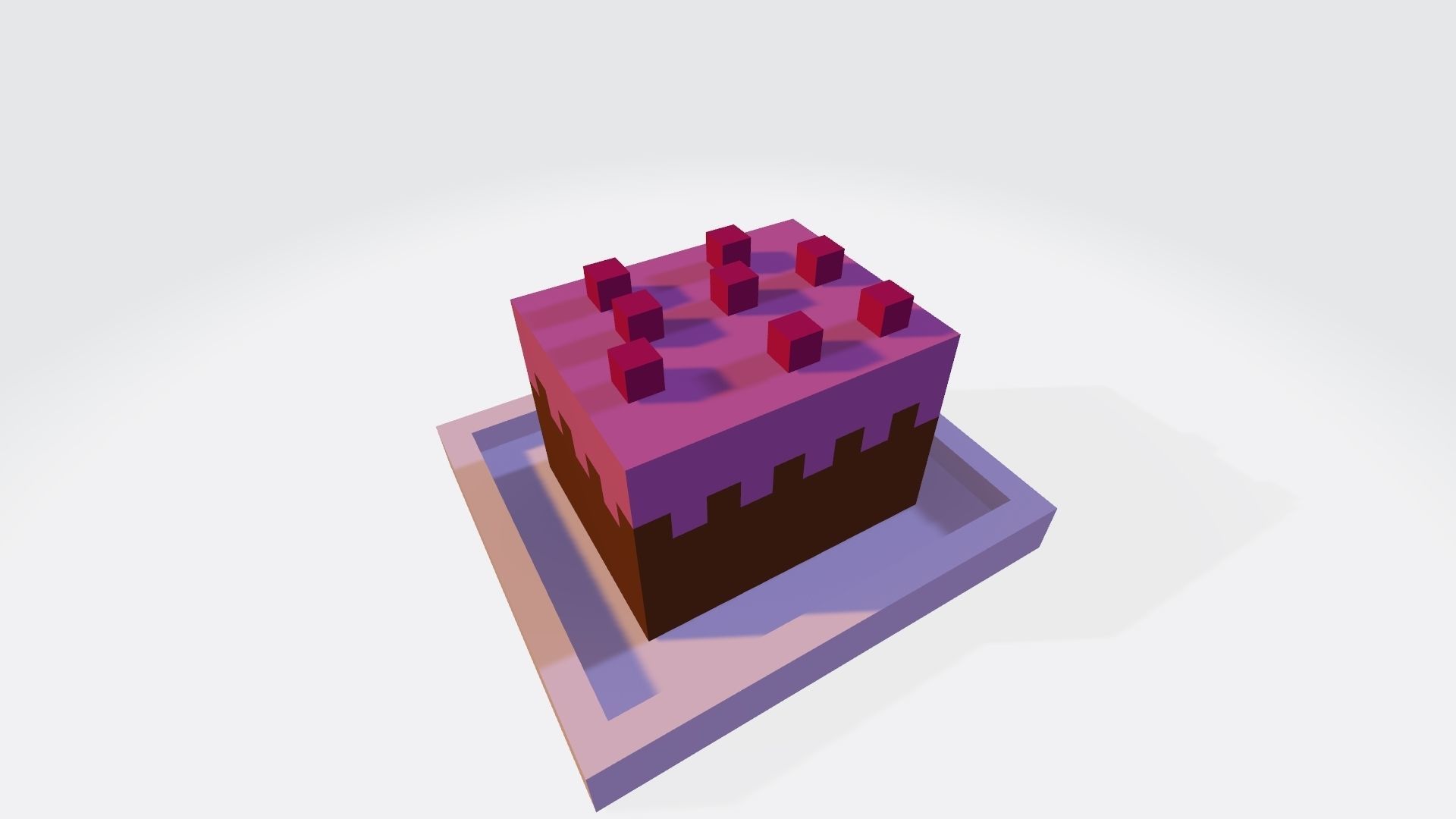 3D model Voxel Chocolate cake VR / AR / low-poly | CGTrader