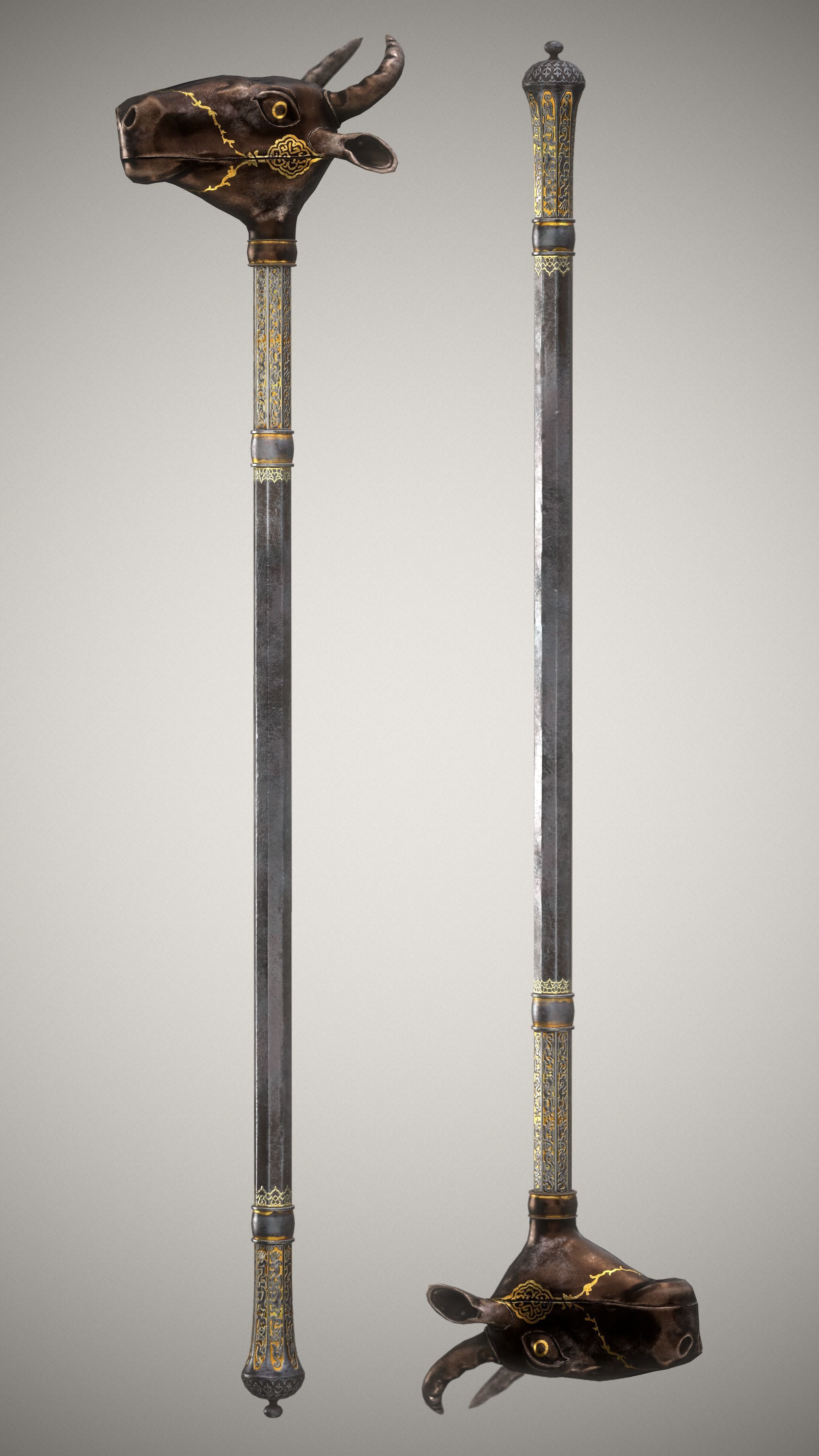 3D model Ox-Head Mace VR / AR / low-poly | CGTrader