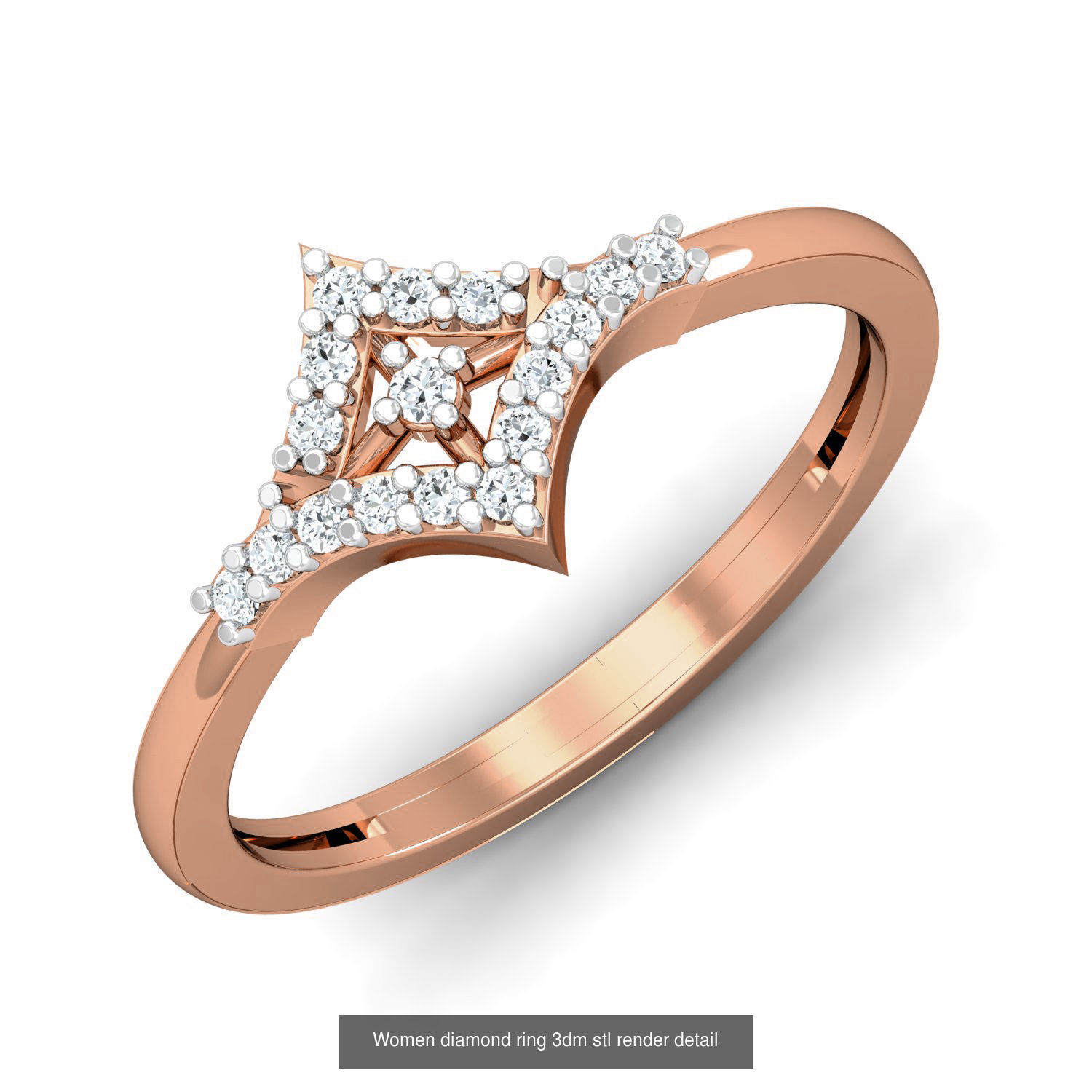 129 Women diamond ring 3dm stl render 3D Model Collection | CGTrader