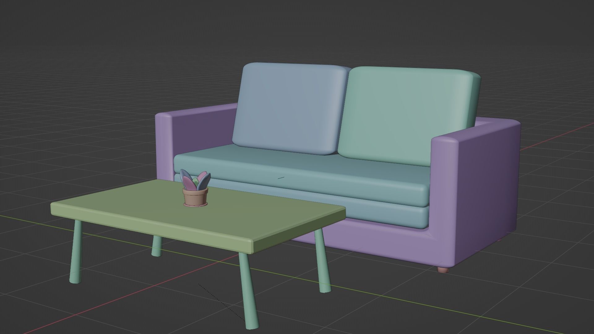 3D model Simple Sofa and Table Model Lowpoly VR / AR / low-poly | CGTrader
