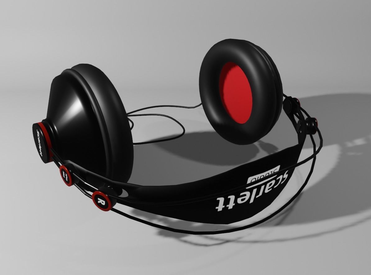 3D model Focusrite Scarlett studio headphones hp60 mkii VR / AR / low ...