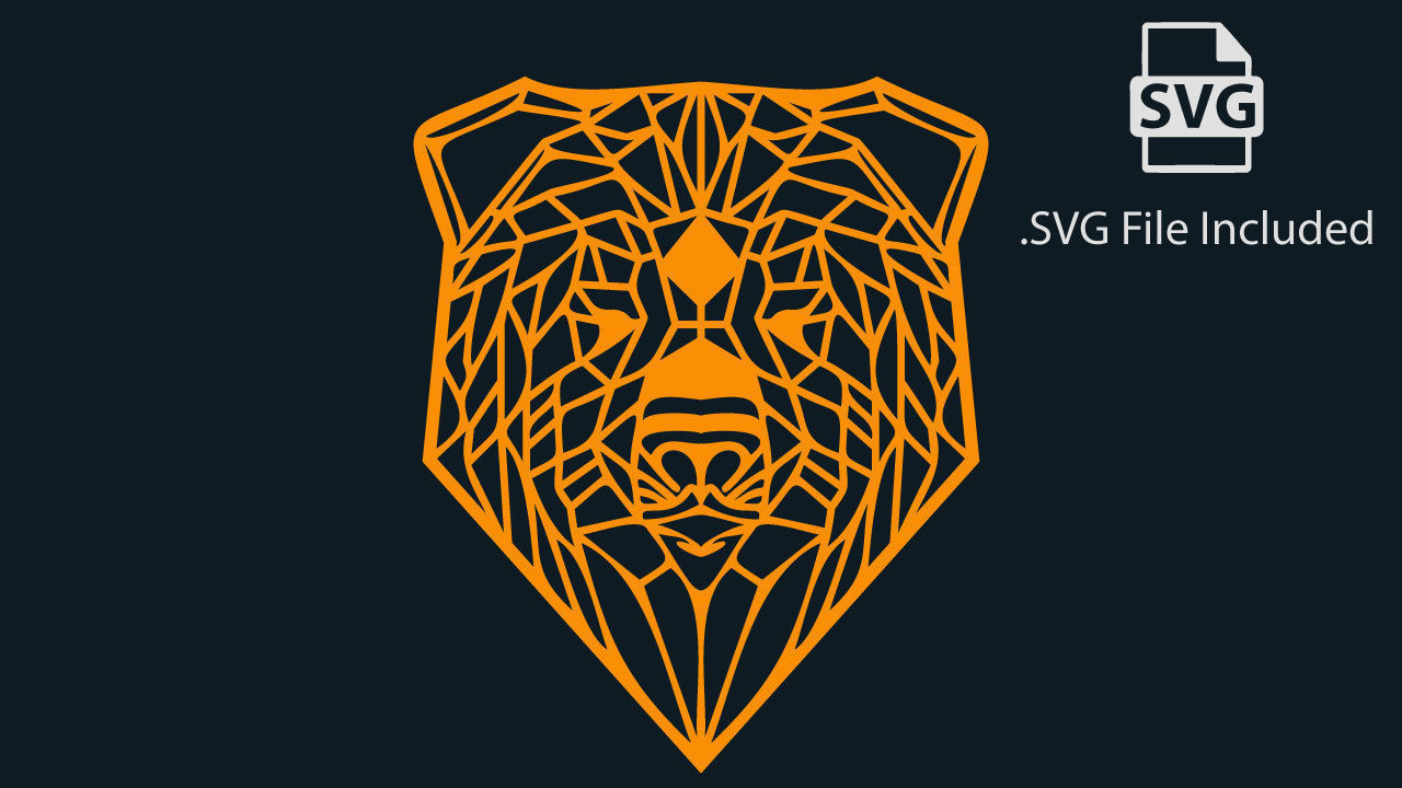 Bear Stylized Wireframe Pendant Amulet Necklace 3D model 3D printable ...