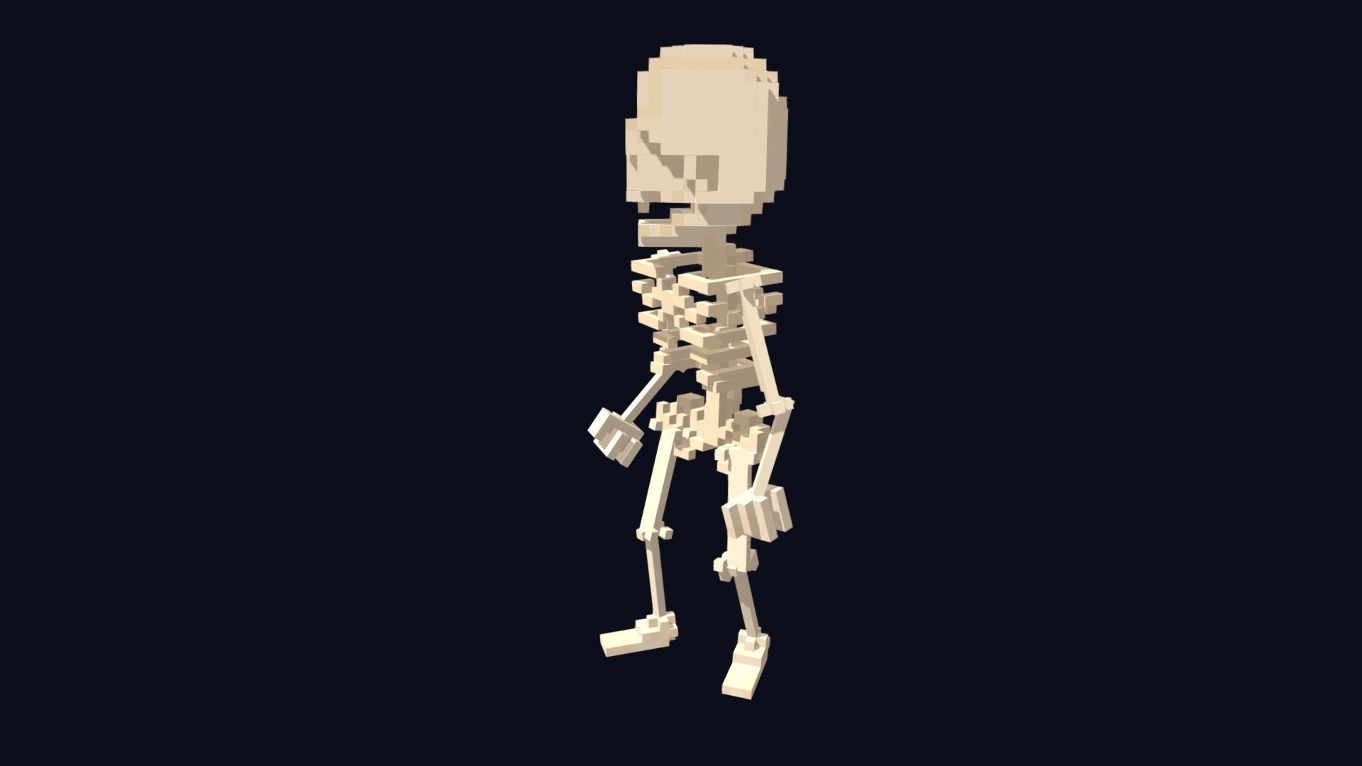 3D model Sceleton Character - 3D Voxel Model VR / AR / low-poly | CGTrader