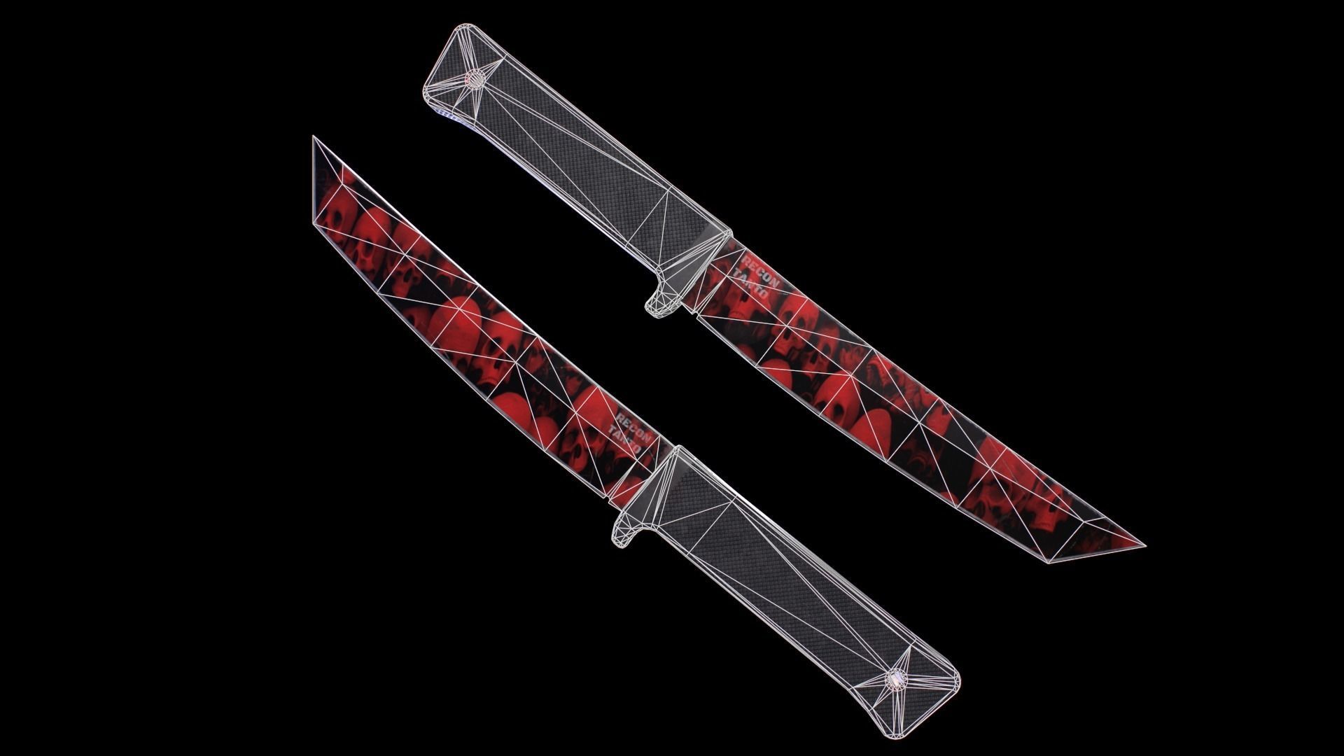 3D model Cold Steel Recon Tanto Red Skull - Knife VR / AR / low-poly ...