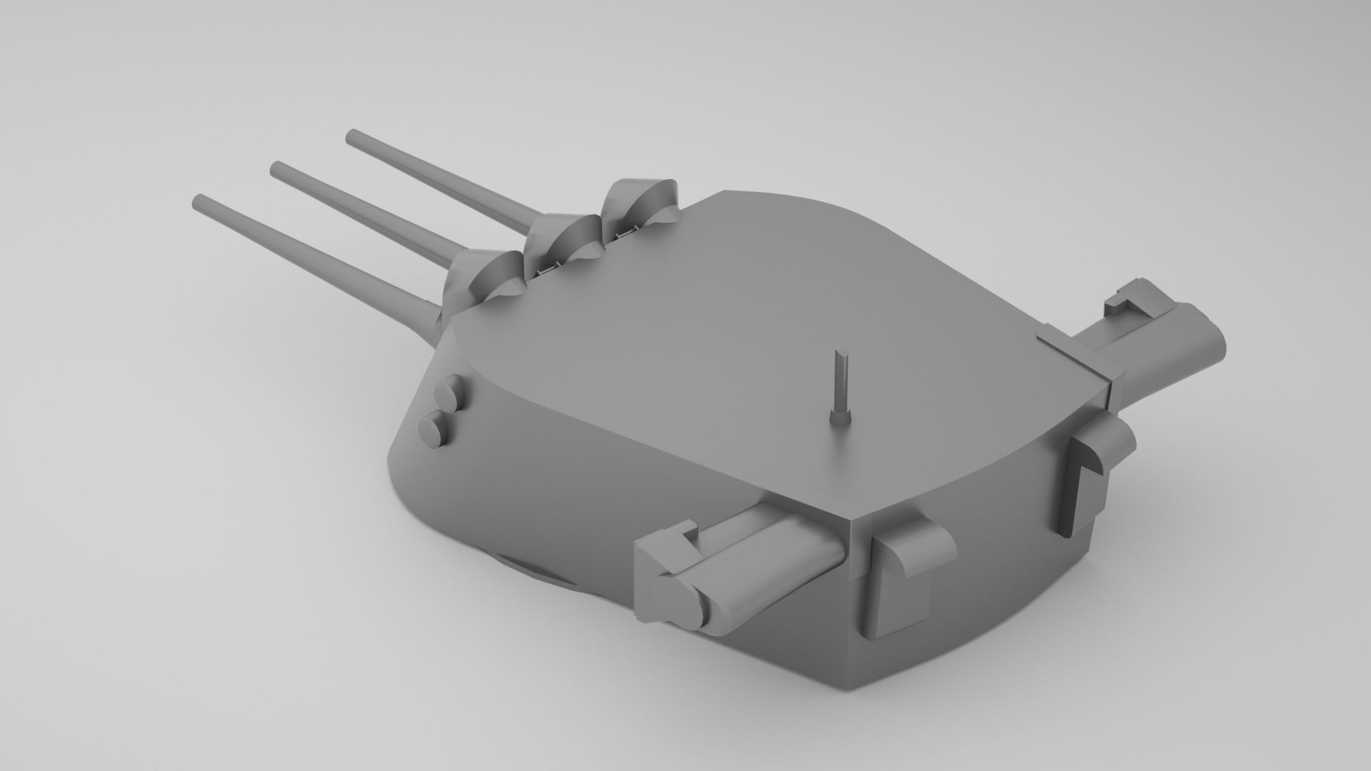 6 inch - 152mm 47 Triple Turret Naval Gun Mk16 3D model | CGTrader