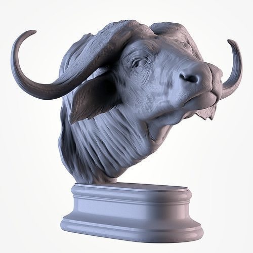 Buffalo African Head 3D model 3D printable | CGTrader