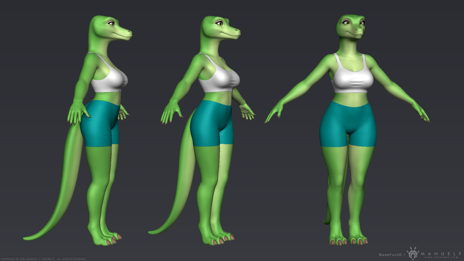 Furry Scalie Lizard Girl 3d Model Cgtrader