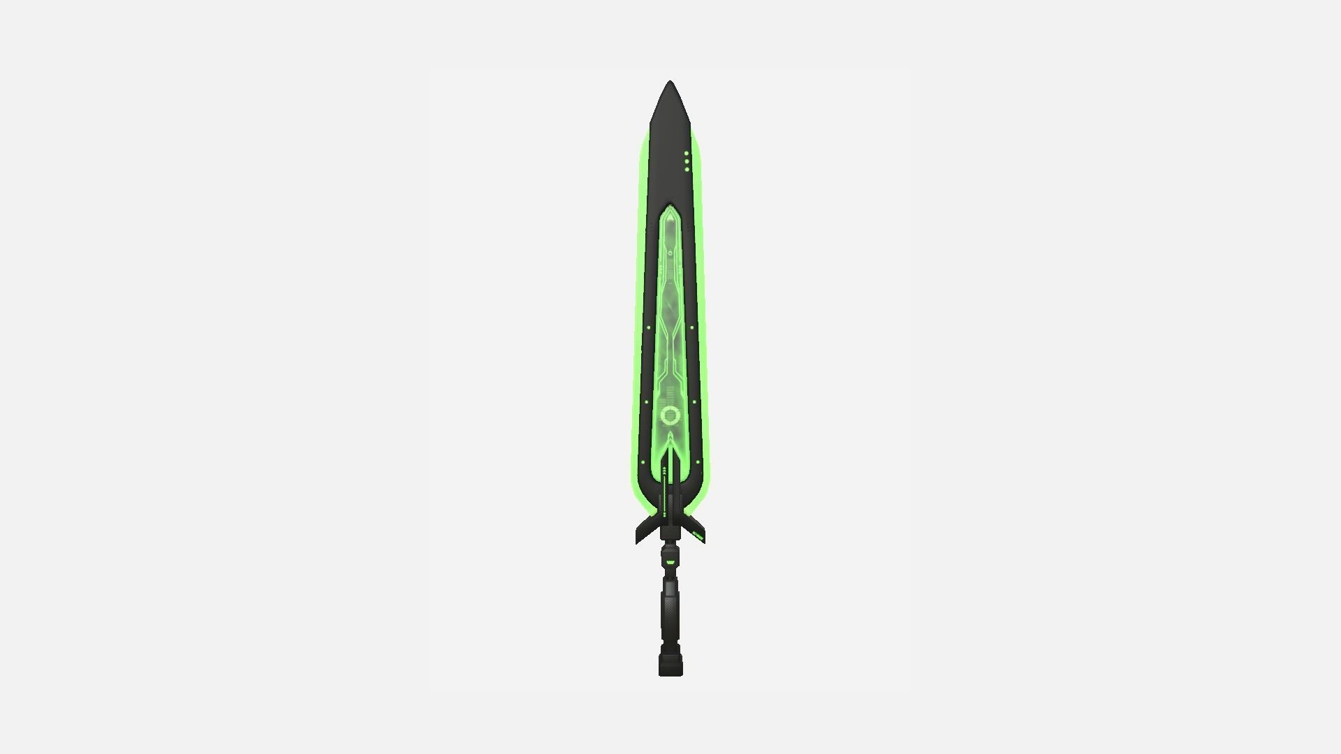 3D model SciFi Sword B03 Black Green - Sci Fi Weapon Design VR / AR ...