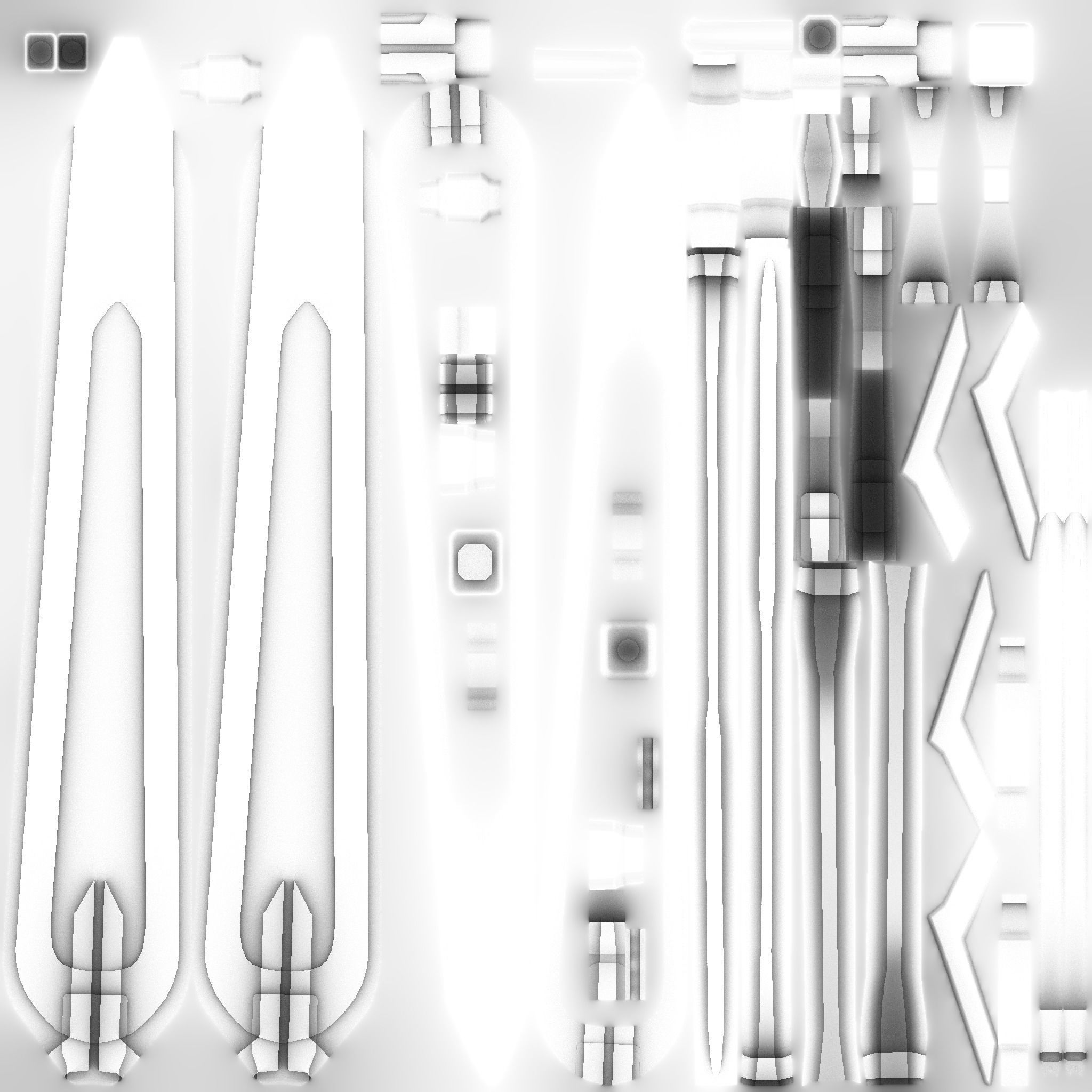 3D model SciFi Sword B06 Full White - Sci Fi Weapon Design VR / AR ...