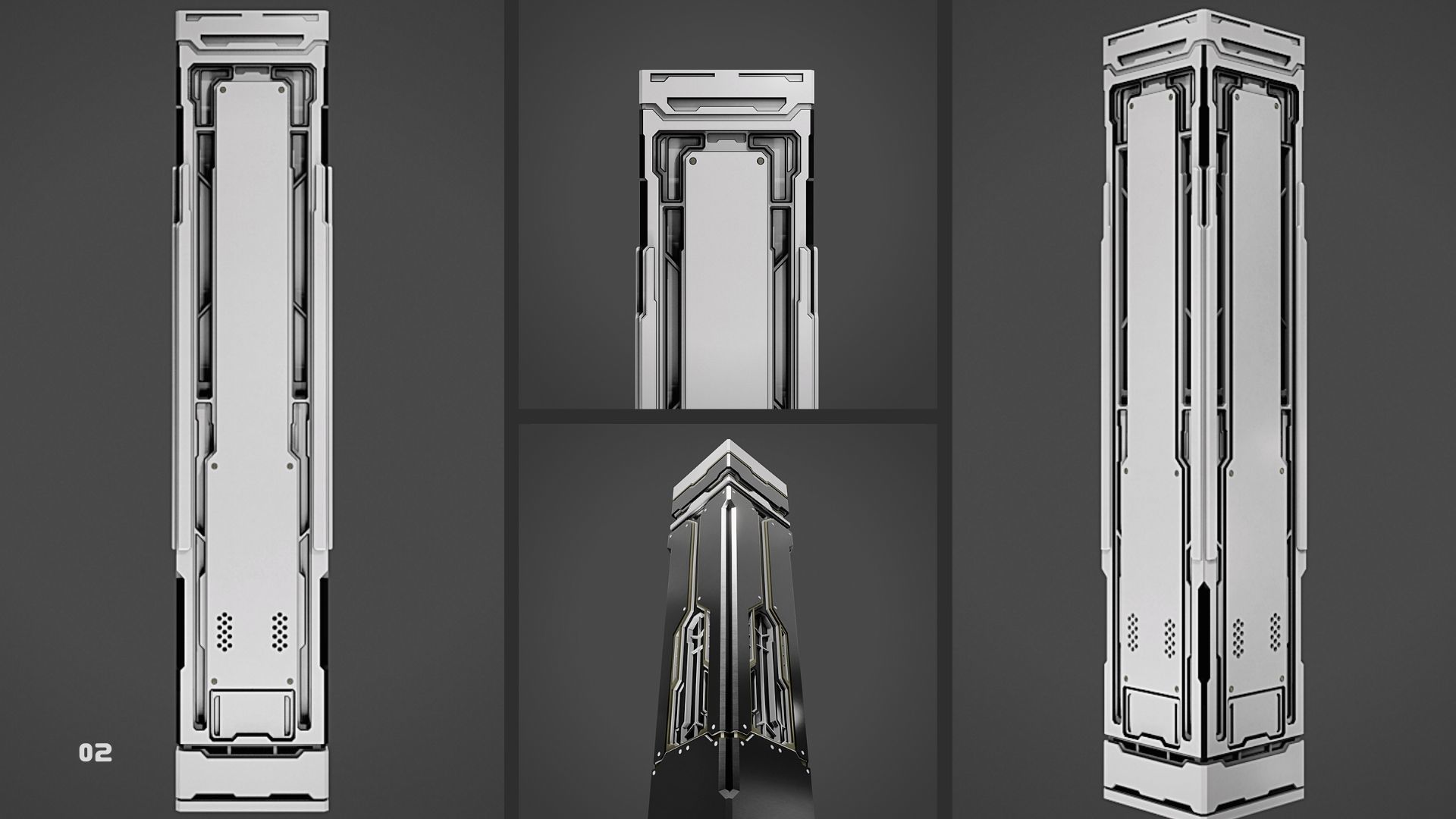Scifi Pillar - C 3D model | CGTrader