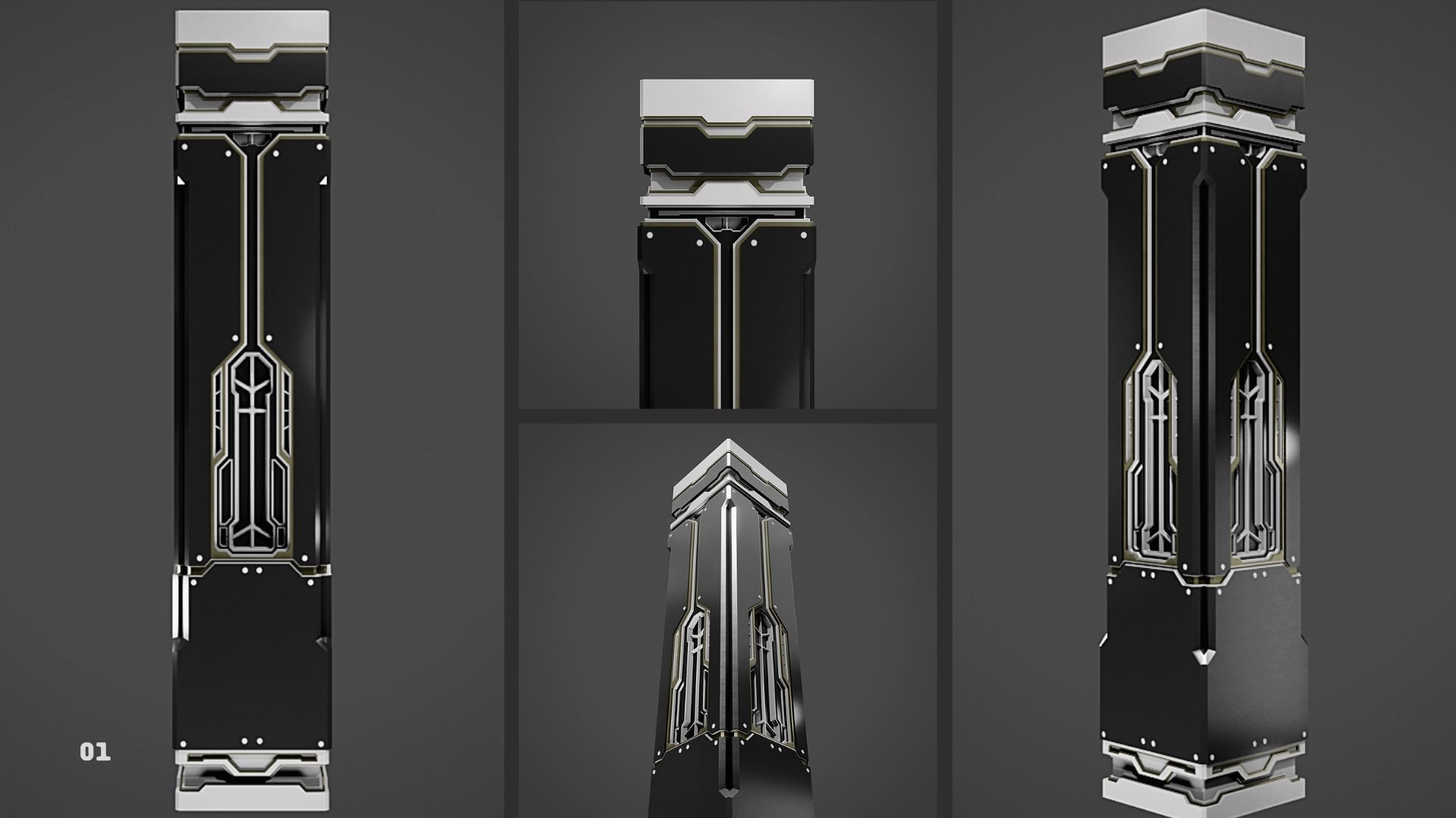 Scifi Pillar - C 3D model | CGTrader
