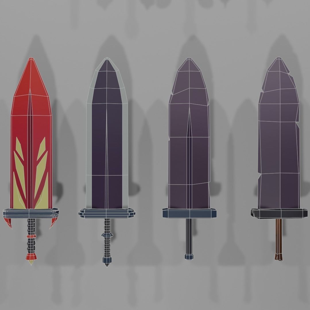3D model Low Poly Melee Weapons VR / AR / low-poly | CGTrader