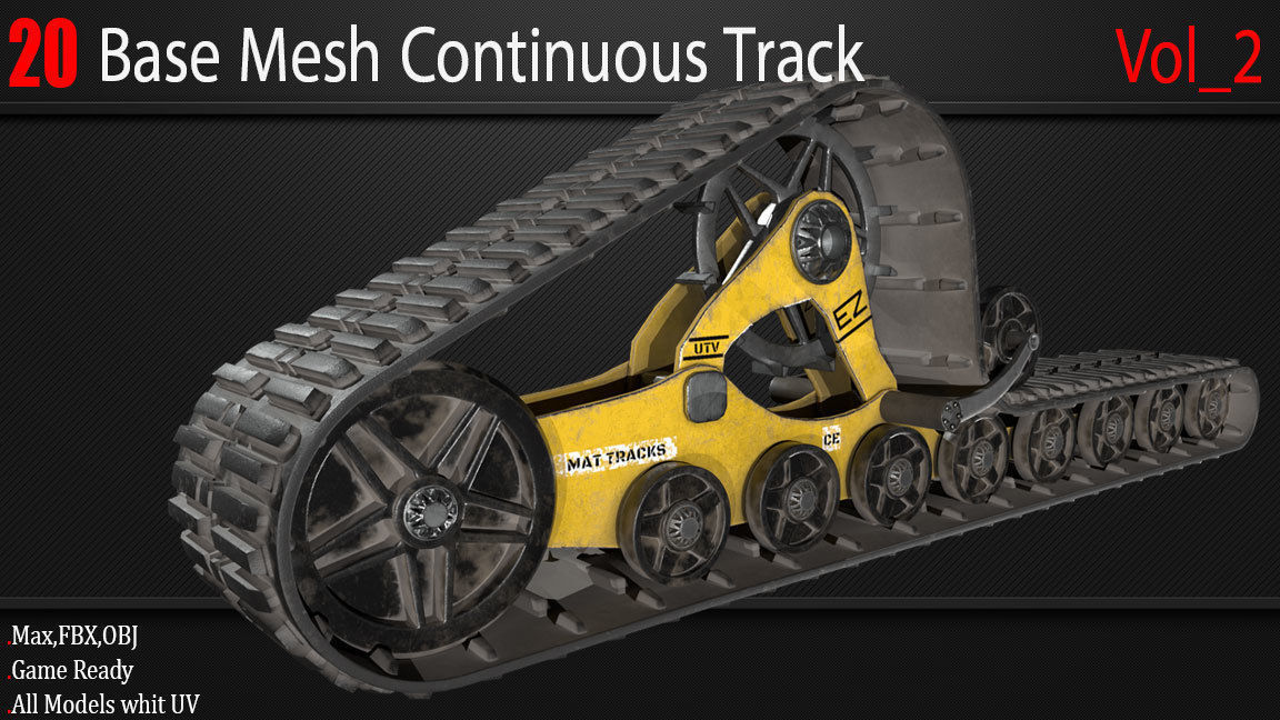 3D model 20 Base Mesh Continuous Track Vol 02 Game Ready VR / AR / low ...