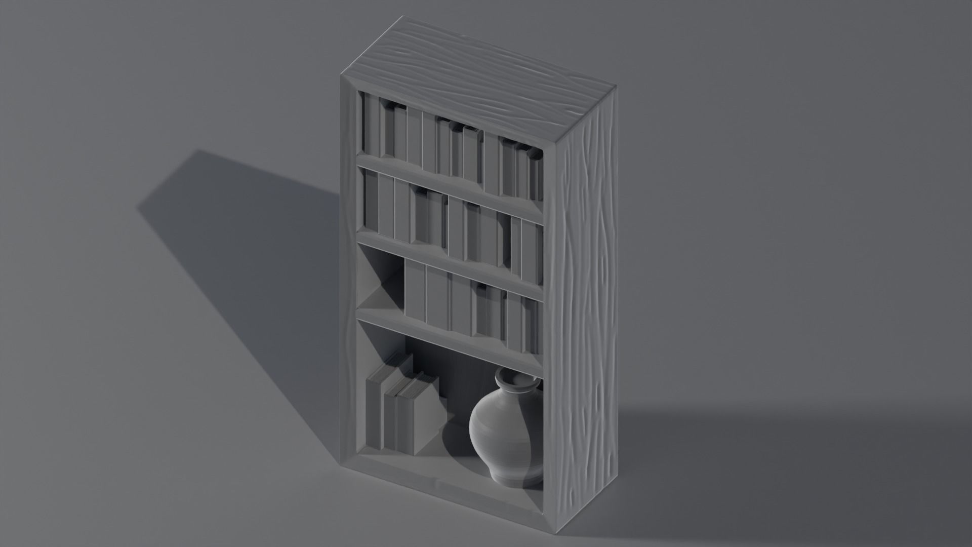 4 book shelfs miniature 3d printable - Tabletop 3D model 3D printable ...