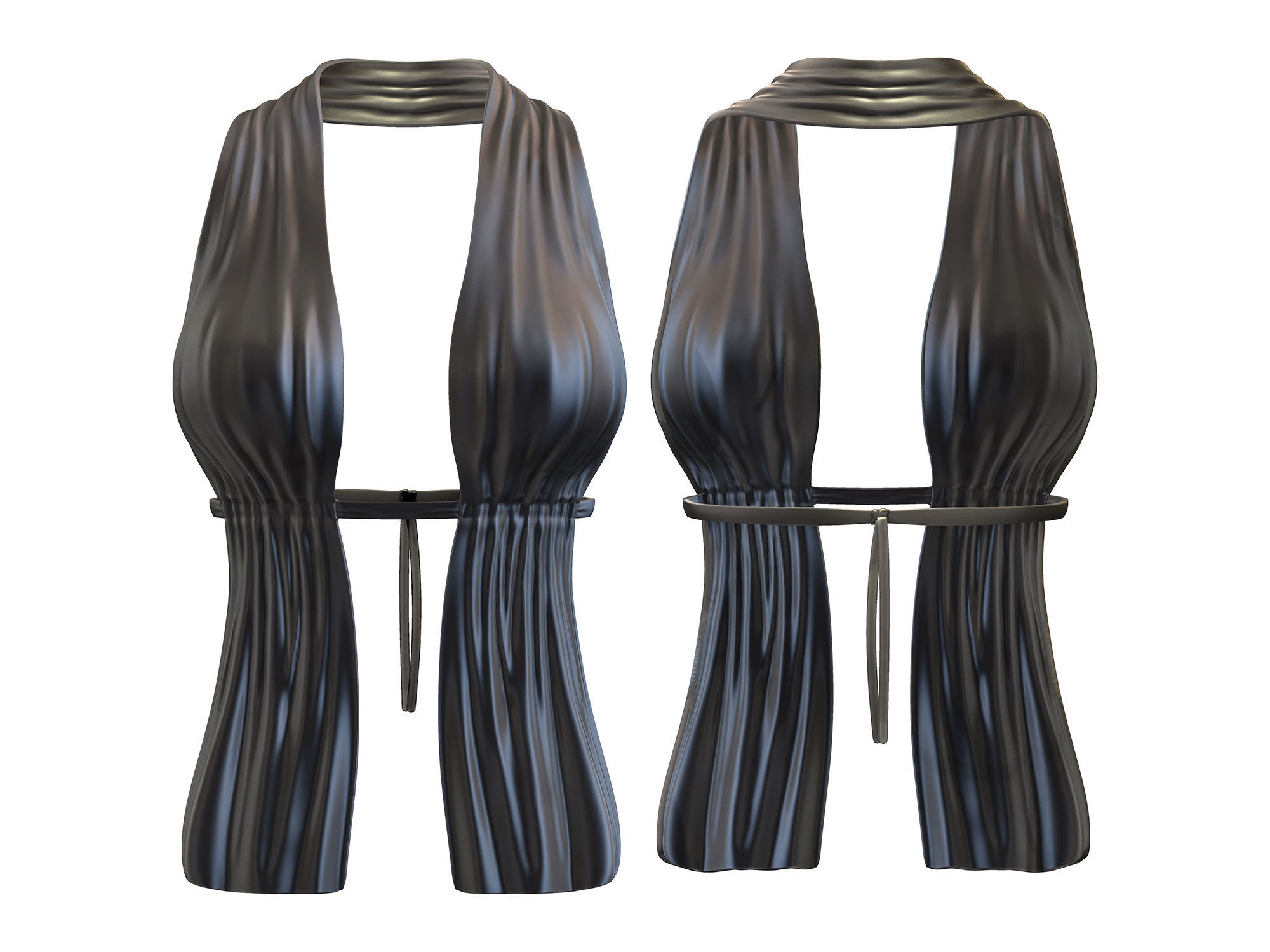 3D model Shiny Metallic Club Outfit Pants Top Bracelet VR / AR / low ...