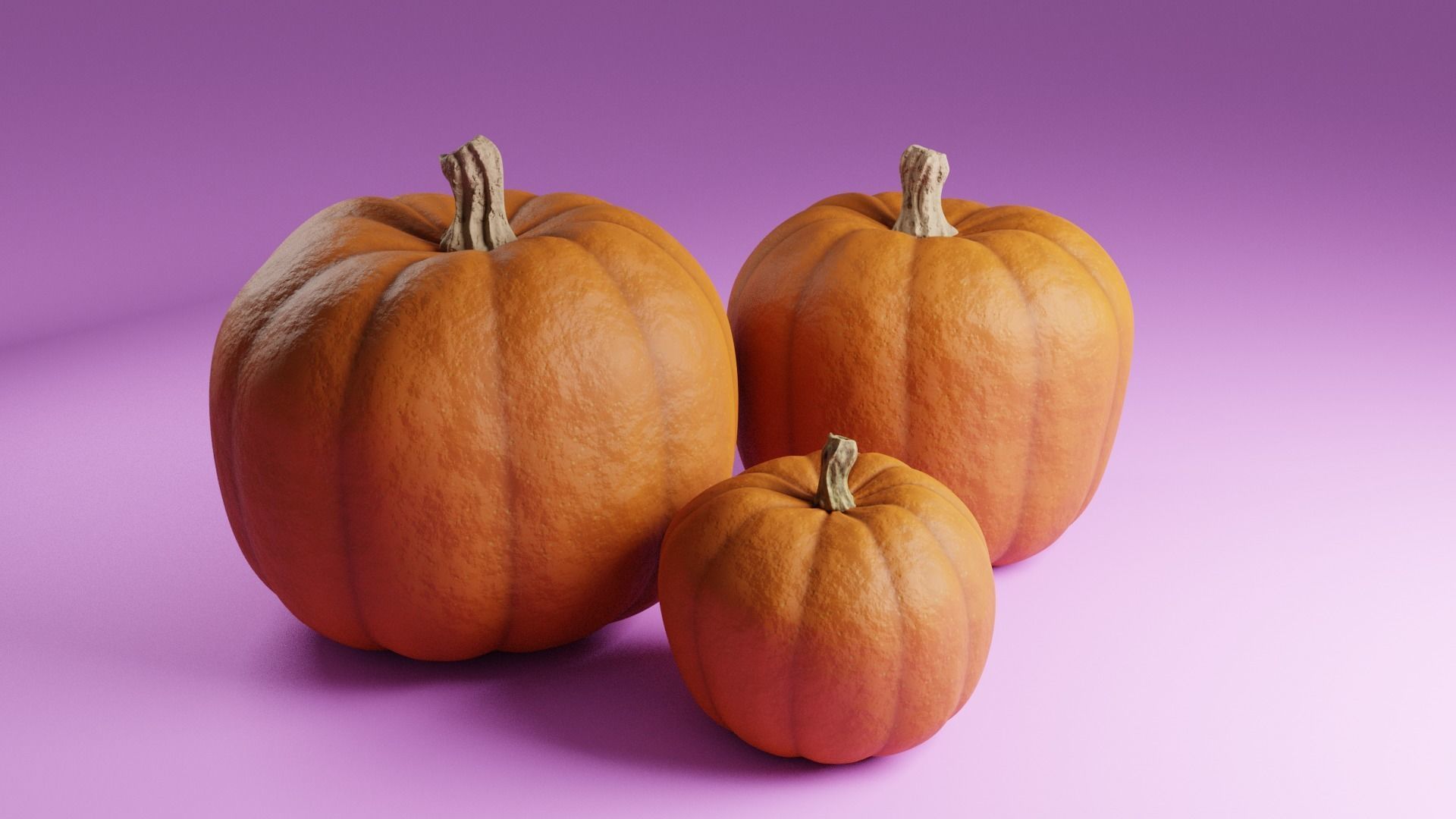 3D Pumpkin three pumpkins free VR / AR / low-poly 3D model | CGTrader
