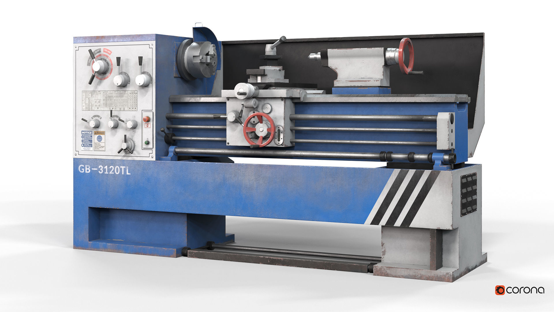 3D model Turning lathe machine dirty VR / AR / low-poly | CGTrader