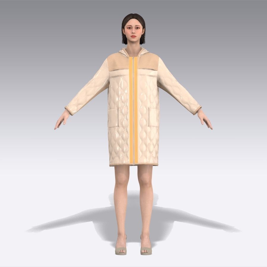 Puffle coat women 3DCLo Marvelous Clothes Model 3D model | CGTrader