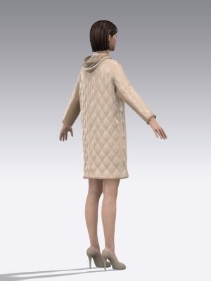 Puffle coat women 3DCLo Marvelous Clothes Model 3D model | CGTrader