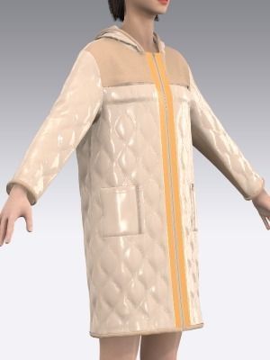 Puffle coat women 3DCLo Marvelous Clothes Model 3D model | CGTrader