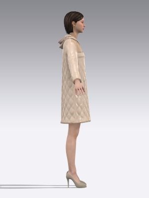 Puffle coat women 3DCLo Marvelous Clothes Model 3D model | CGTrader