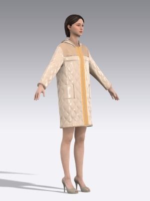 Puffle coat women 3DCLo Marvelous Clothes Model 3D model | CGTrader