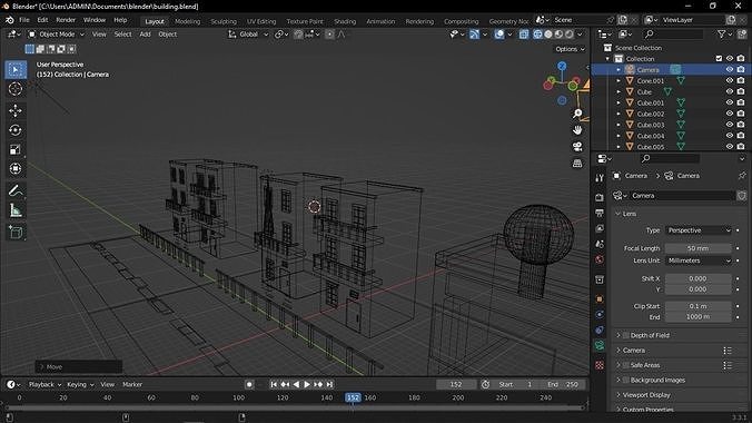 building of goa 3D model animated | CGTrader