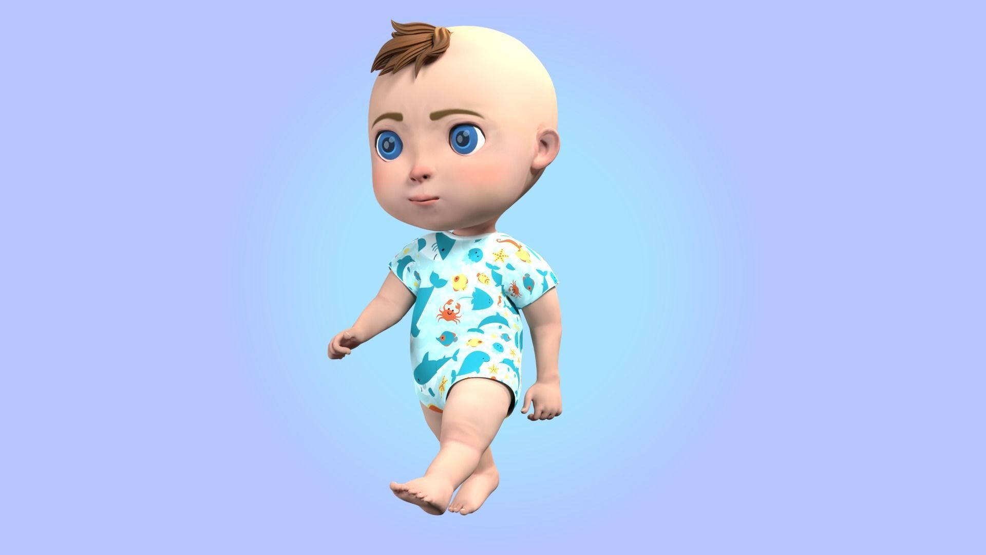 3D model Cartoon Baby Rigged 3D model VR / AR / low-poly | CGTrader