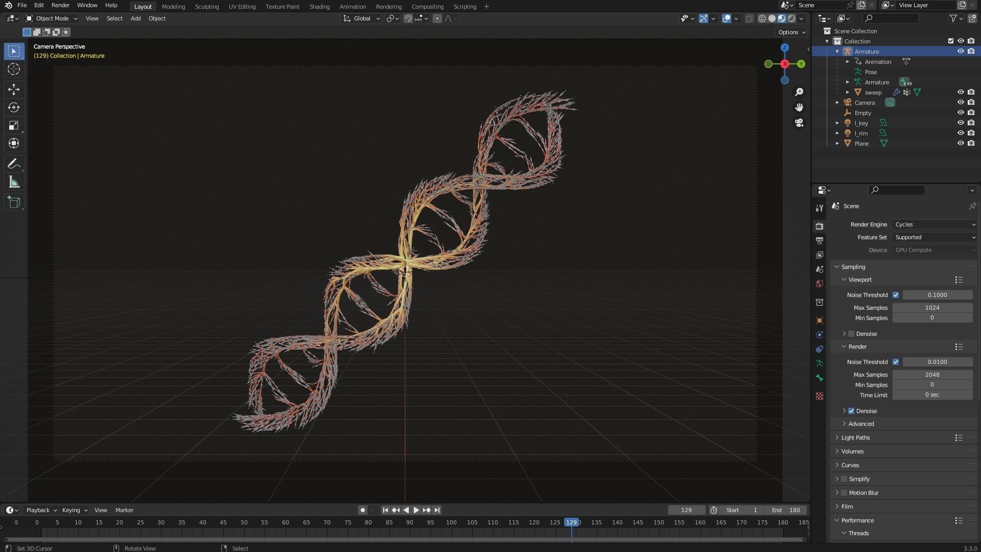 Human DNA made out of lines Unrolling growing animation 3D model ...