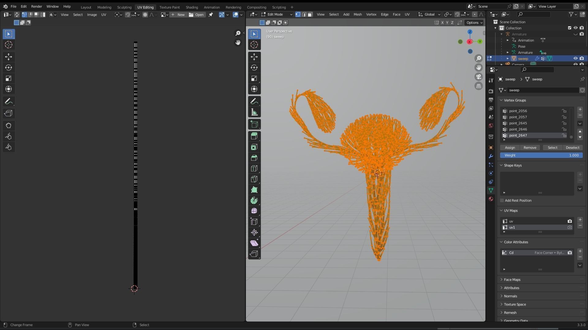 Human Uterus made out of lines Unrolling growing animation 3D model ...