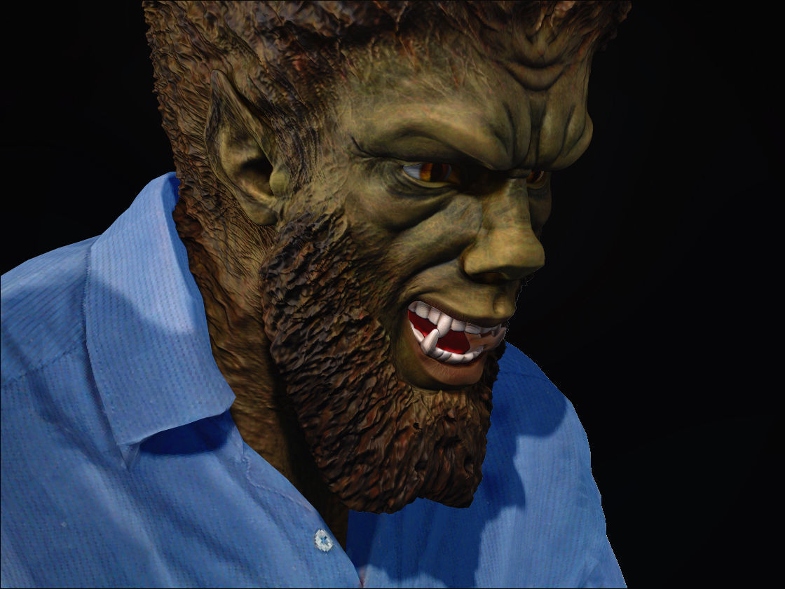 3D model Wolfman werewolf with beard and eyes VR / AR / low-poly | CGTrader