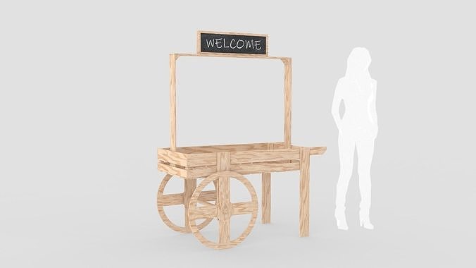 Wooden Vendor Cart 3D model | CGTrader