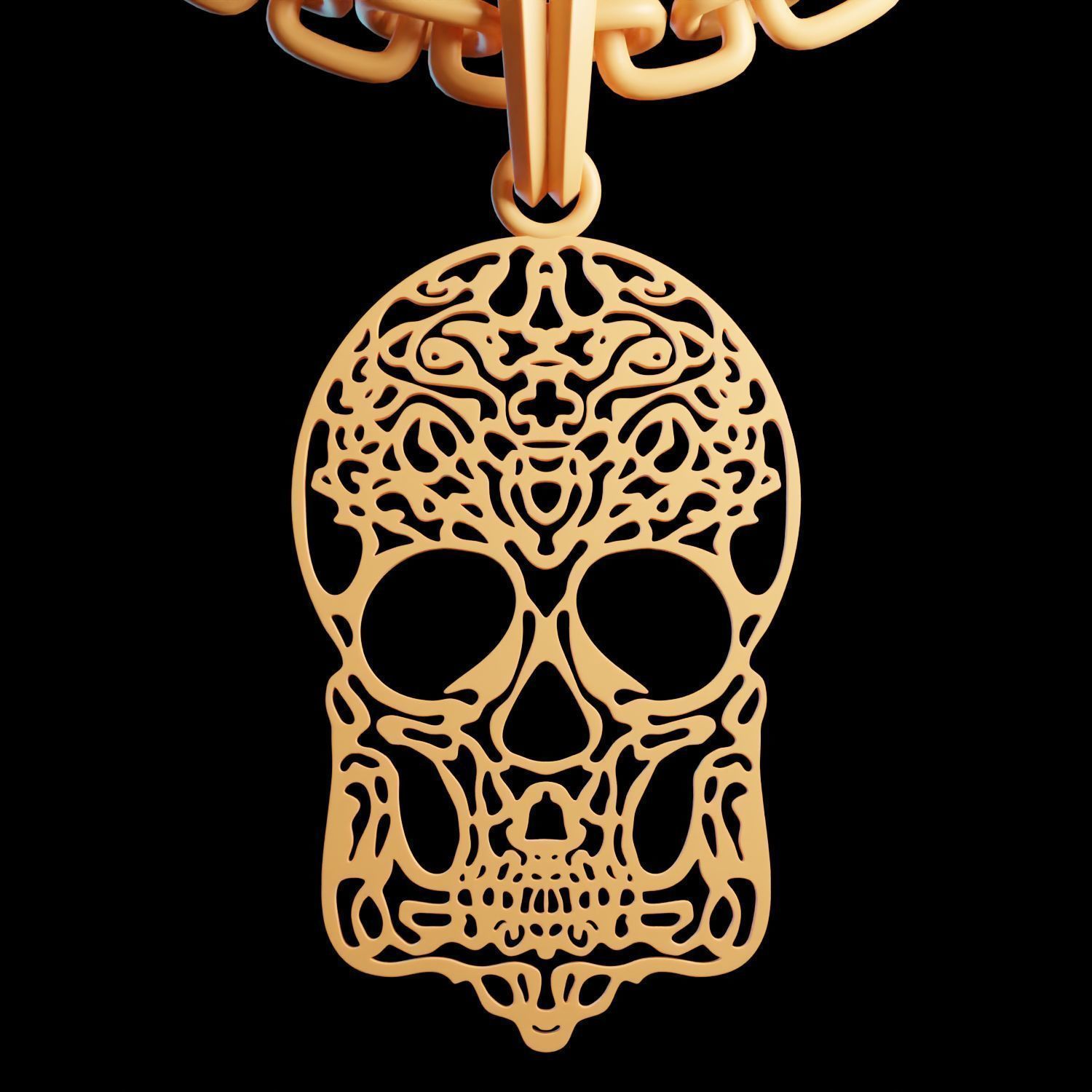 Skull Stylized Pendant Amulet Necklace Design 3D model 3D printable ...