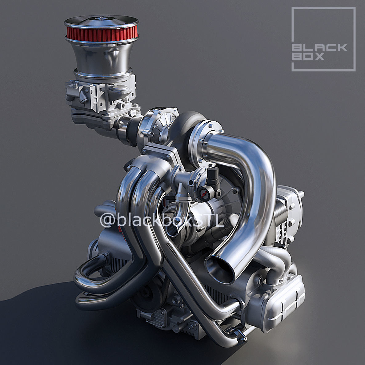 PRO Turbo UPGRADE SET for our Flat FOUR Base engine 1-24th 3D model 3D ...