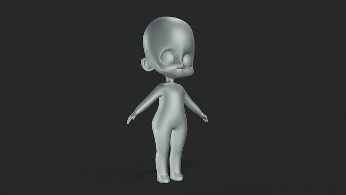 Chibi Base Character - Tutorial Included 3D model | CGTrader