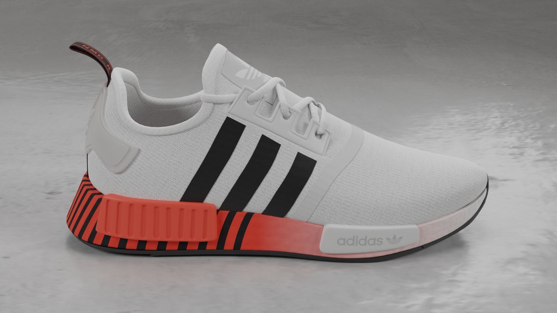 3D model Adidas originals NMD R1 White and Red VR / AR / low-poly ...