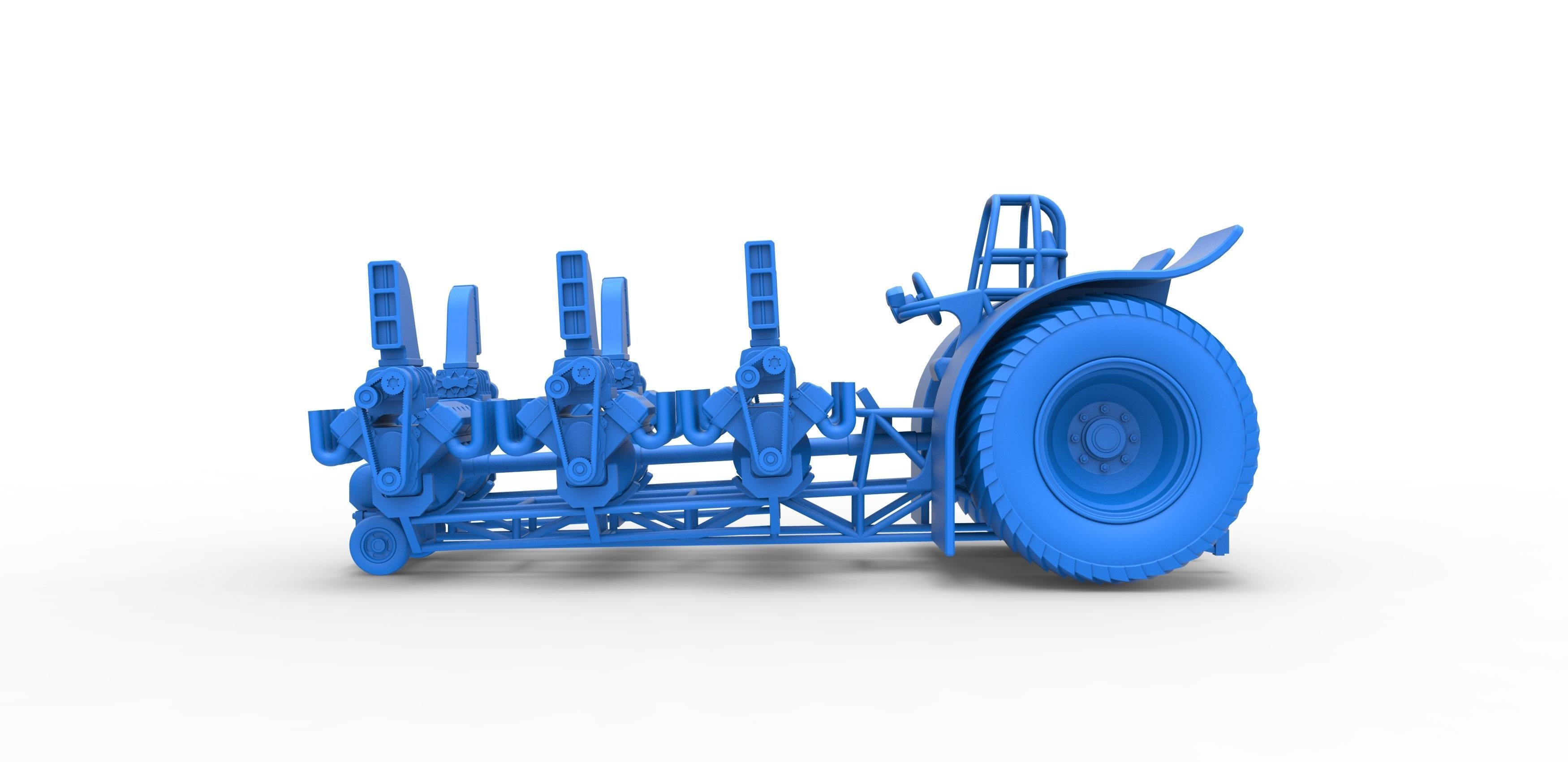 Diecast Pulling tractor with 6 engines V8 Scale 1 to 25 3D model 3D ...