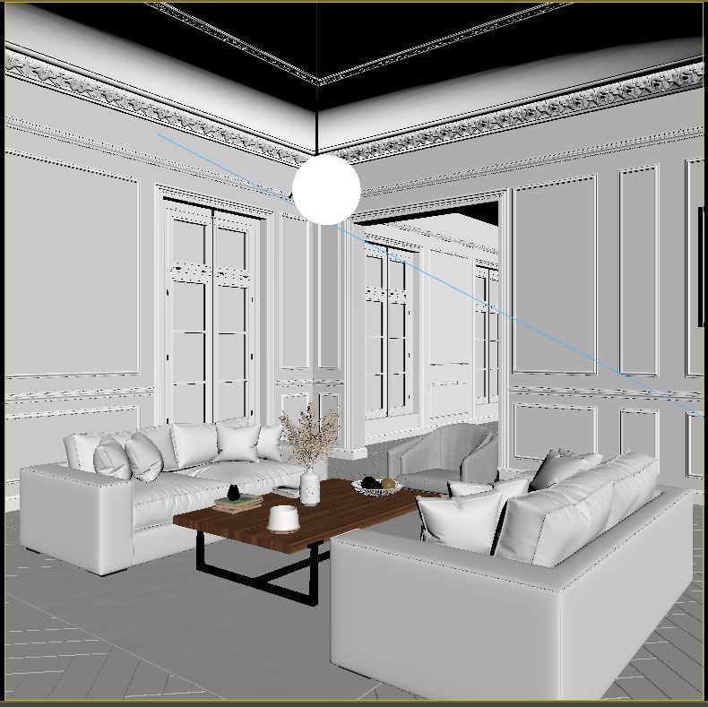 Classic Living Room Interior scene 3D model | CGTrader
