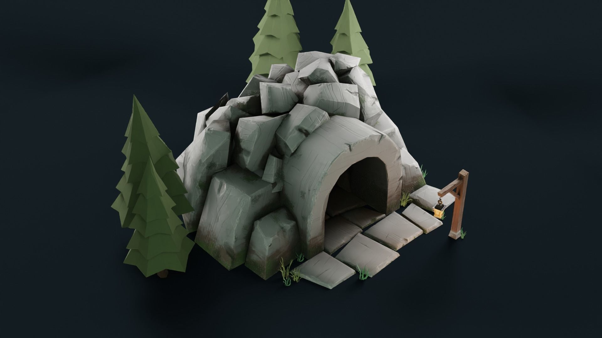 3D model Stylized Cave VR / AR / low-poly | CGTrader