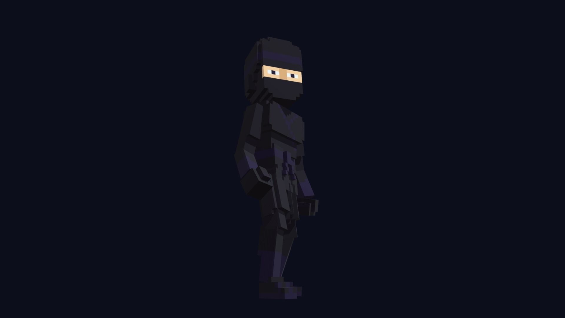 Ninja Character - 3D Voxel Model free VR / AR / low-poly 3D model ...